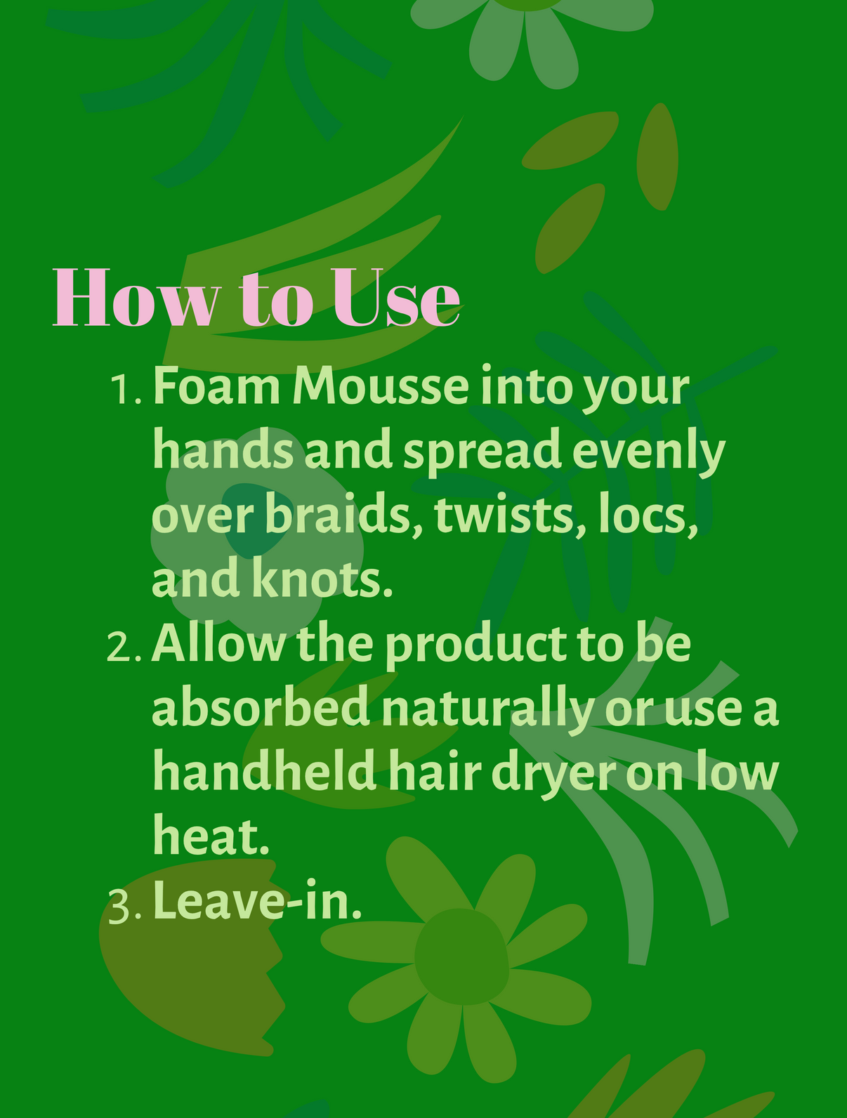 Rose & Aloe Vera Protective Mousse for Braids, Twists, Locs and Knots ...